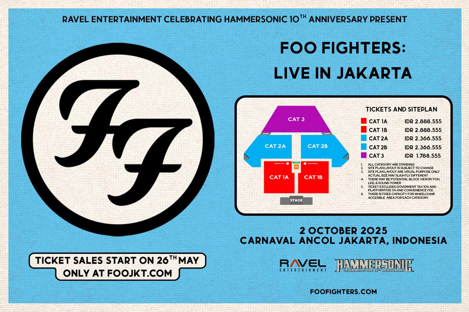 Daftar Harga Tiket Konser Foo Fighters di Jakarta 2025, Mulai dari Rp 1,7 Juta